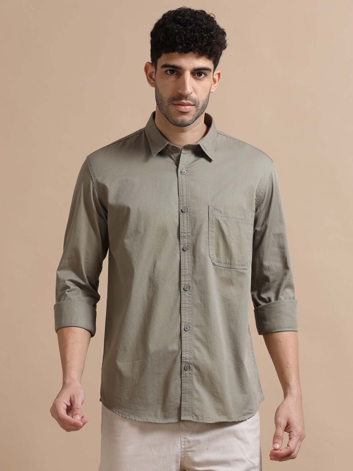 Shop Mens Grey Cotton Shirt for Men Online India