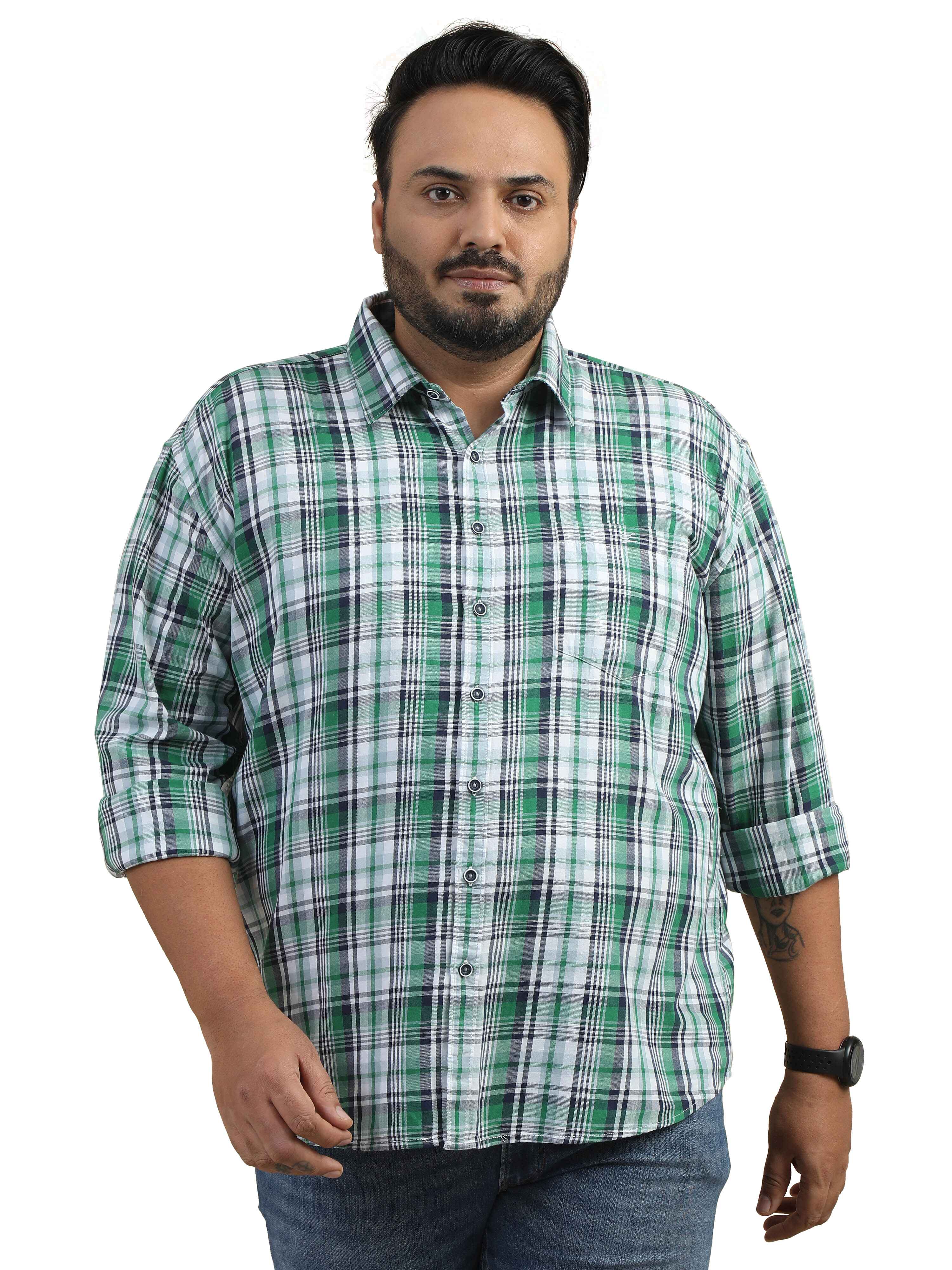 Buy Green Check 10XL Shirt for Men Online India
