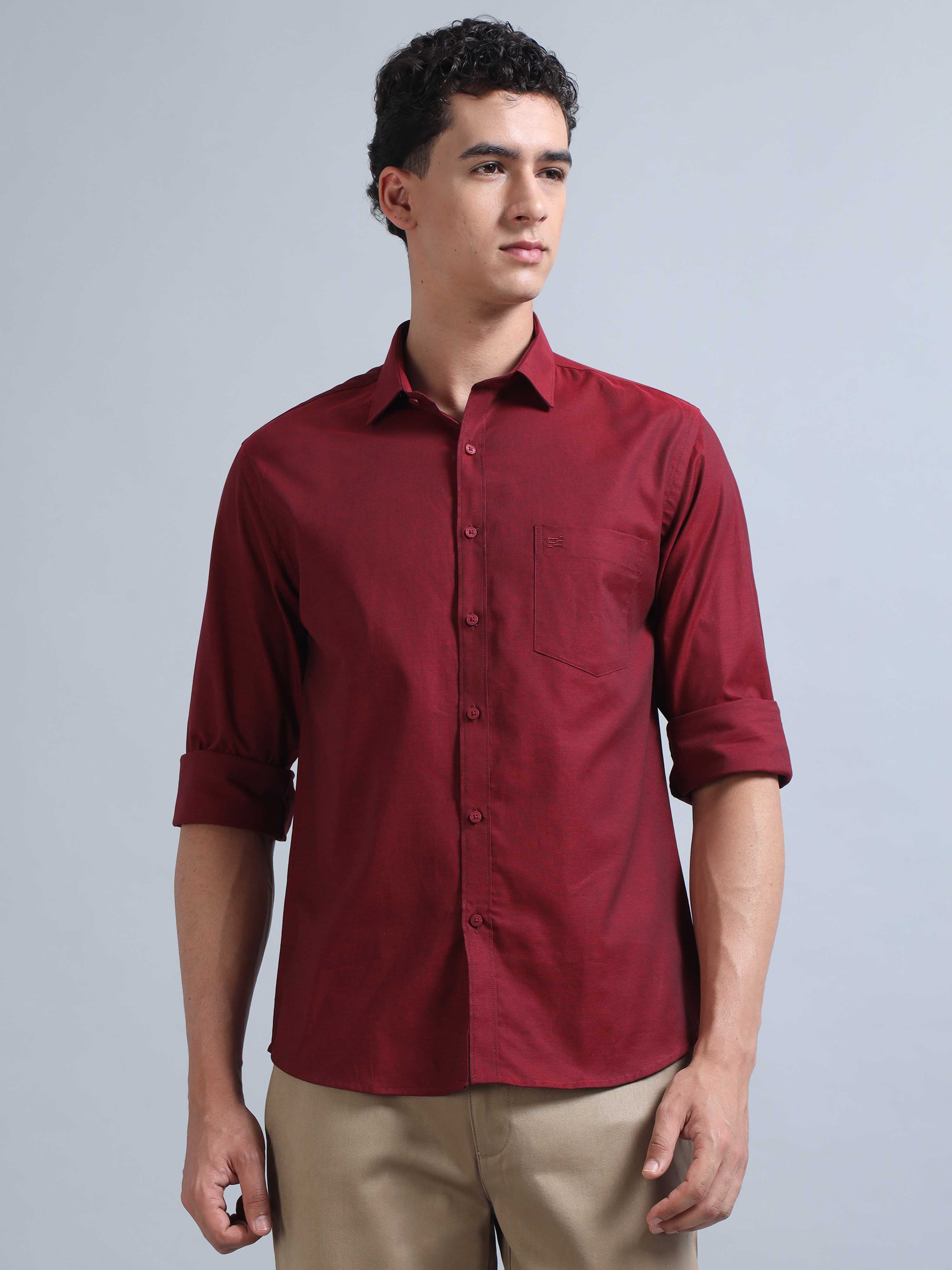 Buy Latest Mens Maroon Shirt at Great Price