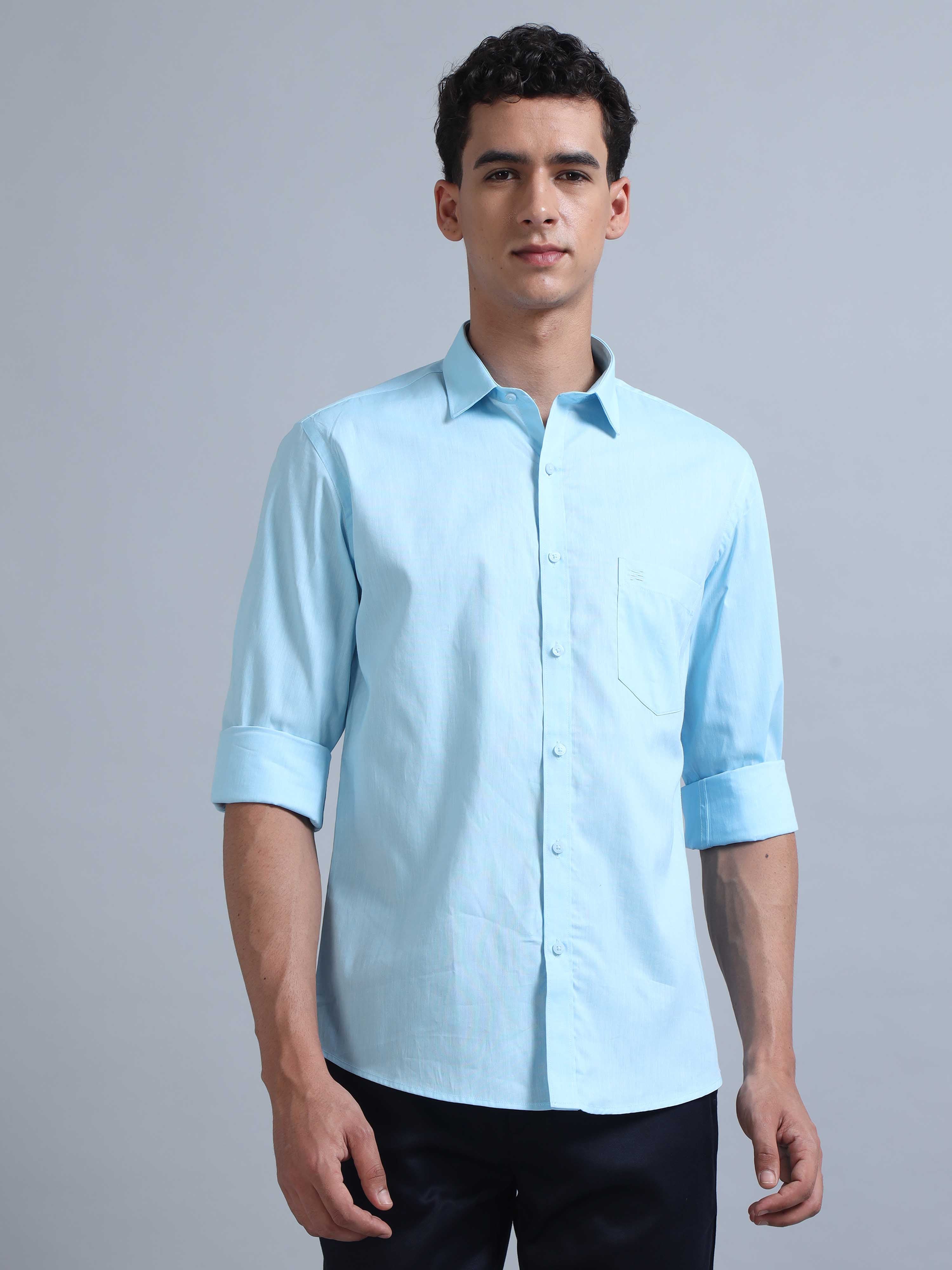 Buy Classic Turquoise Blue Shirt for Men at Great Price
