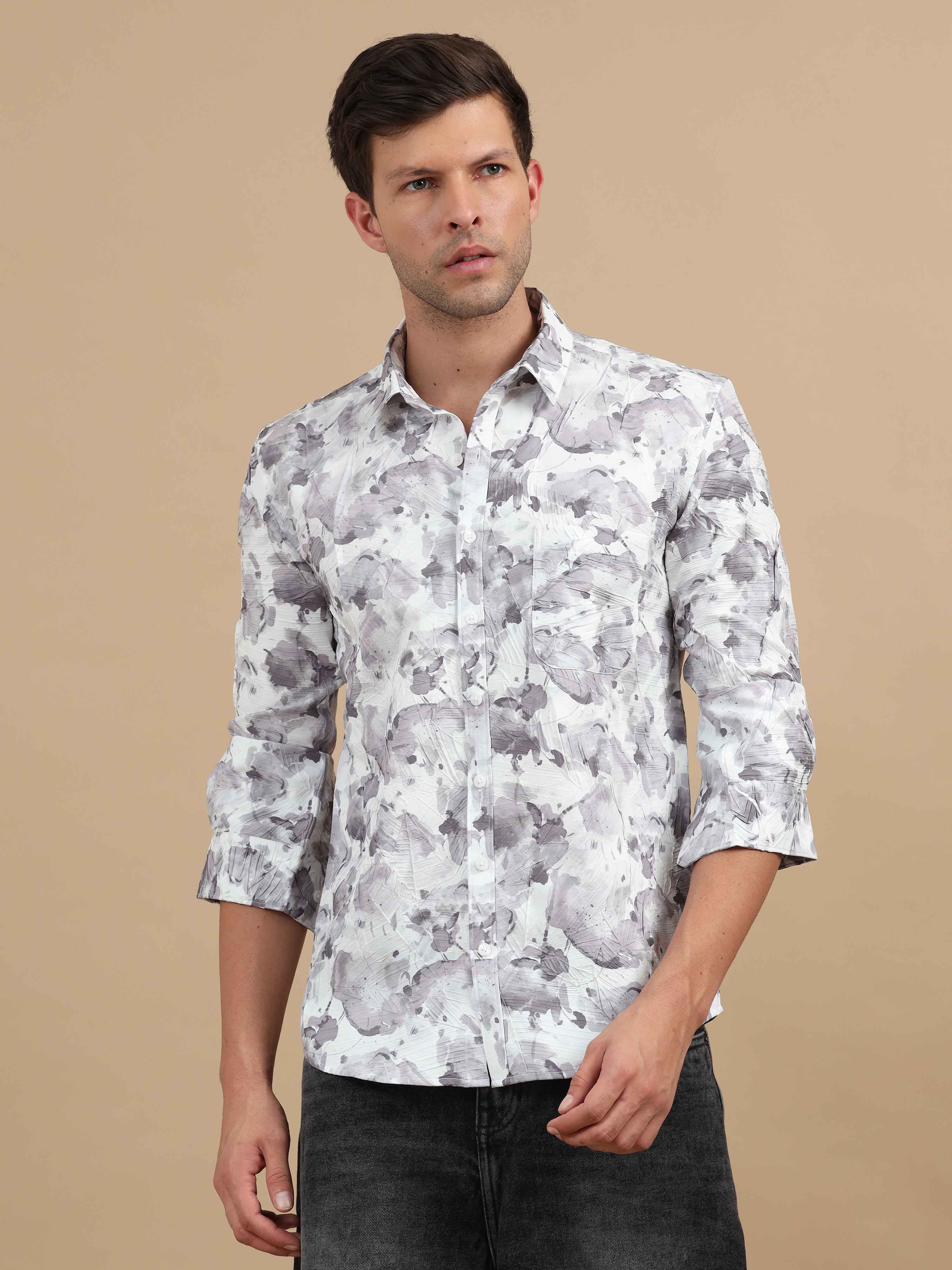 Shop Mens Texture Printed full sleeve shirts Online